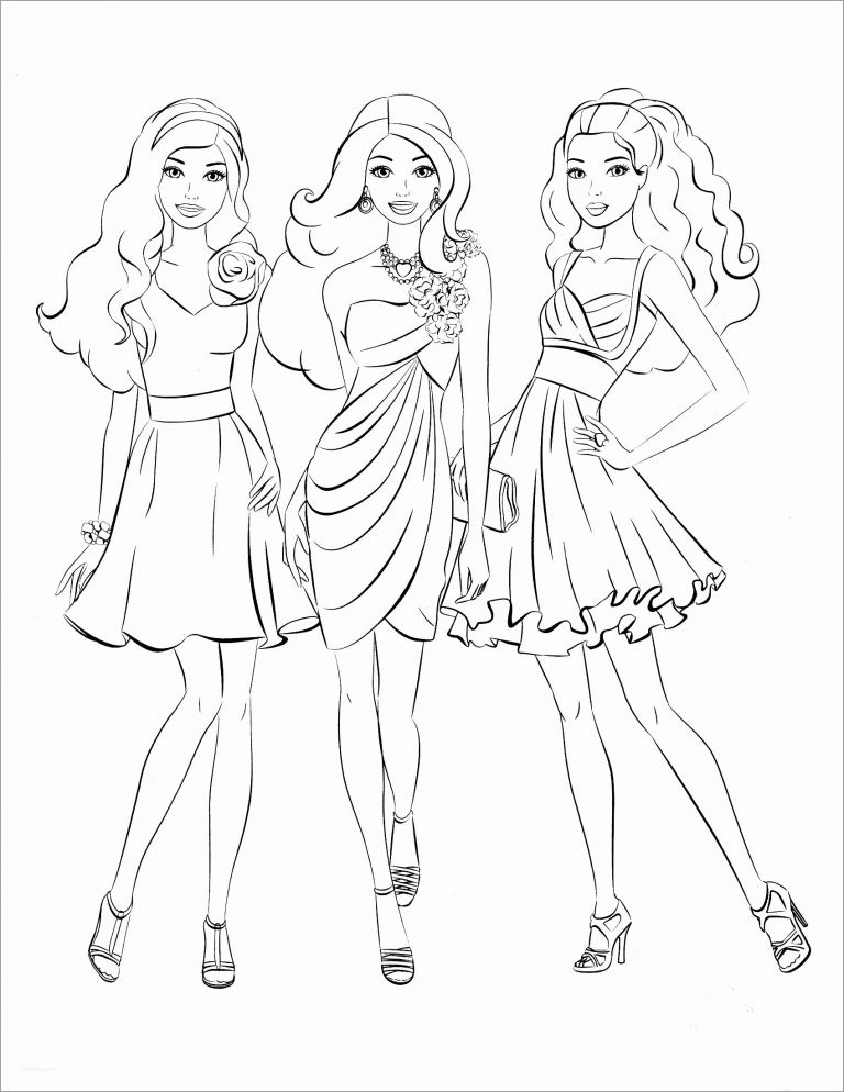 Barbie and Friends Coloring Page - ColoringBay
