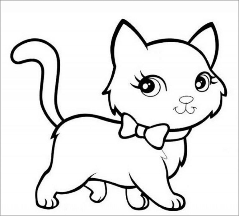 Kitten Coloring Pages for Kindergarten - ColoringBay