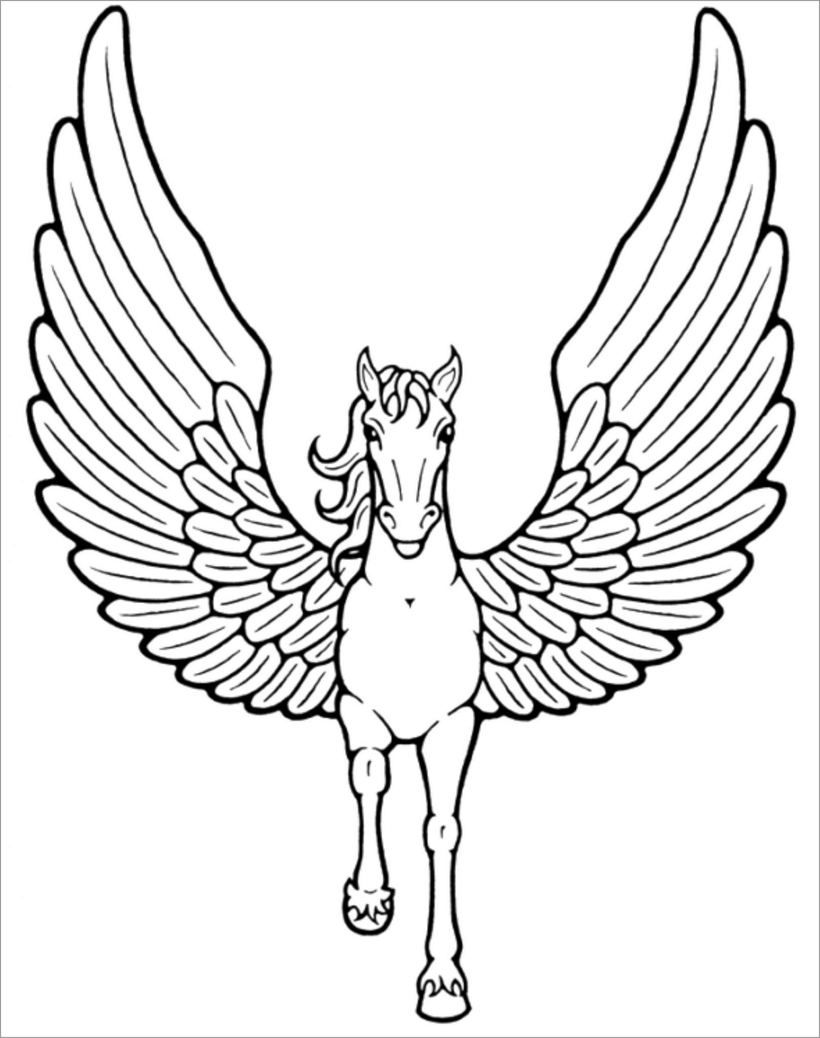 Winged Unicorn Coloring Pages - ColoringBay Winged Unicorn Coloring Pages - ColoringBay